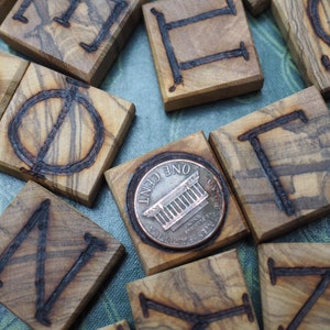 24 Stunning Greek Olive Wood Alphabet Tablets Pagan, Witchcraft ...