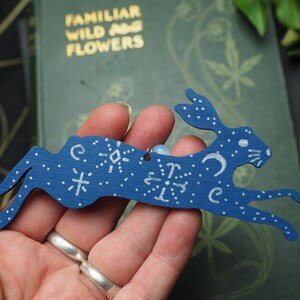 Small Blue Star Hare or Rabbit Hanging Ornament - Window or Altar ...