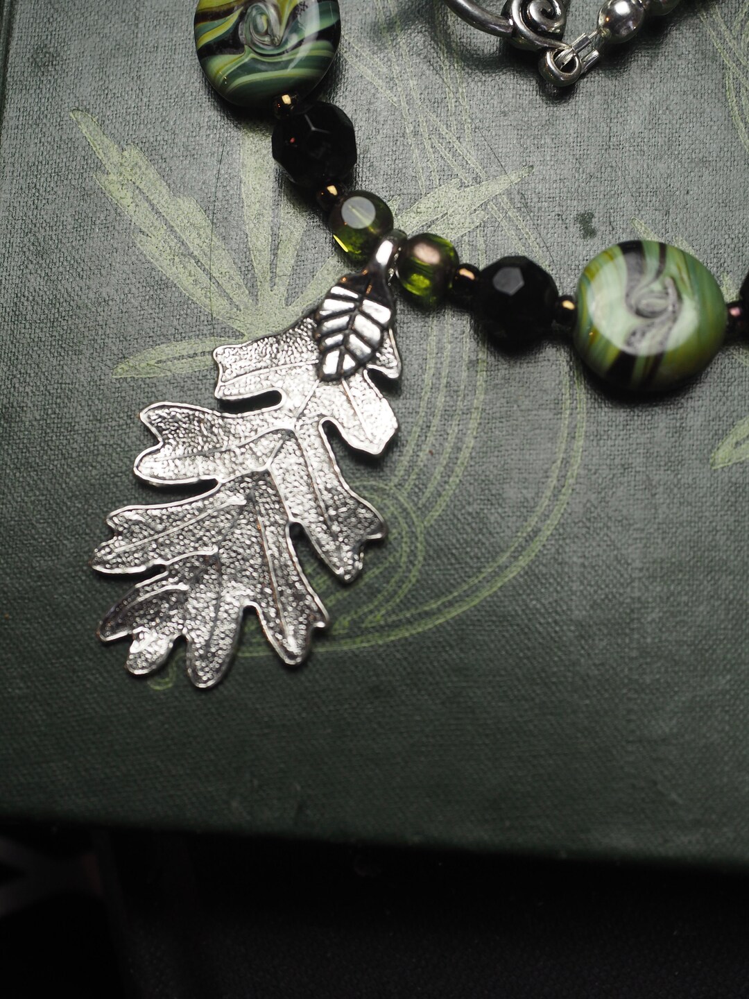 Oak Leaf, Antique French Jet & Vintage Glass Magical Necklace for ...