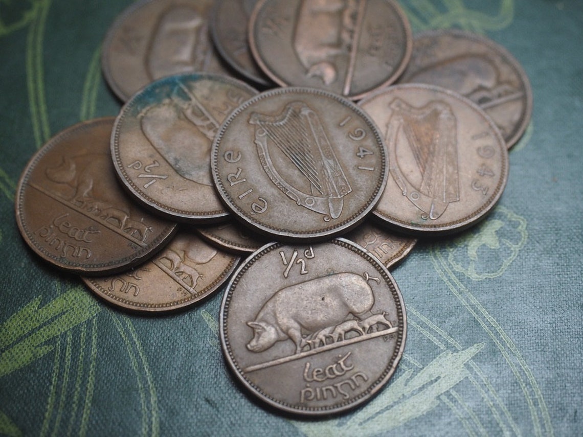 Irish 1/2d Leat Pingin - Pig/sow Coin: Folk Magic, Offerings ...