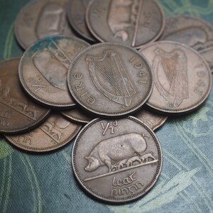 Irish 1/2d Leat Pingin - Pig/sow Coin - Folk Magic, Offerings ...