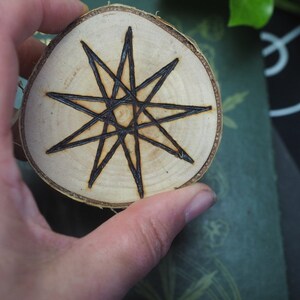 English Silver Birch Wood 9-pointed Star Altar Piece Wicca, Witchcraft ...