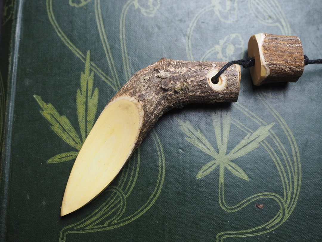 Spindle Wood Athame Pendant - Spinning Magic, Norns - Pagan, Wicca ...