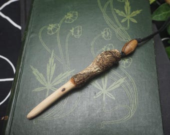 Natural Knotted Somerset Rowan Wood Wand Pendant - Protection & Fey ...