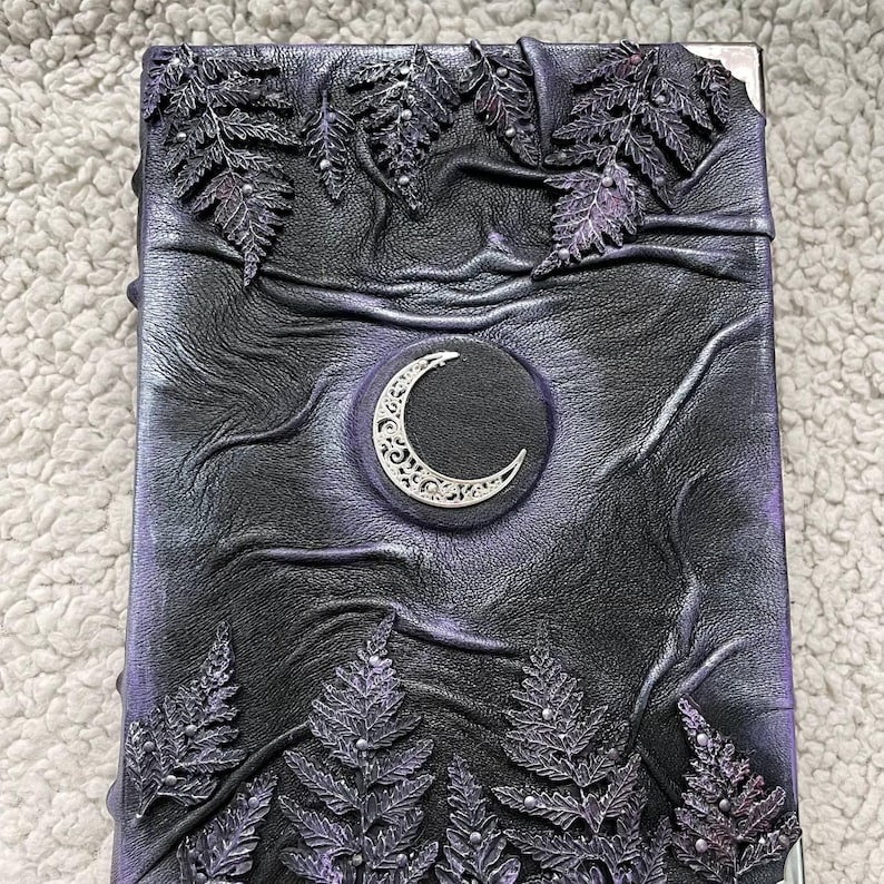 Handmade Leather Book of Shadows: Moonlit Night Grimoire Fantasy ...