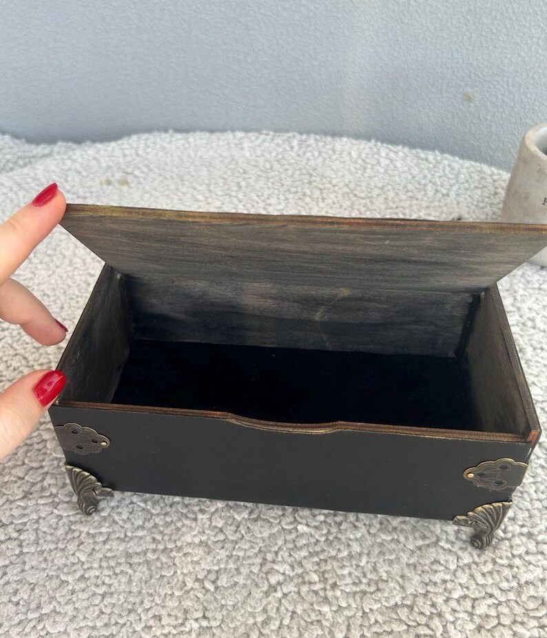Gothic Black Leather Casket Box for Magic Artifacts & Witch Jewelry ...