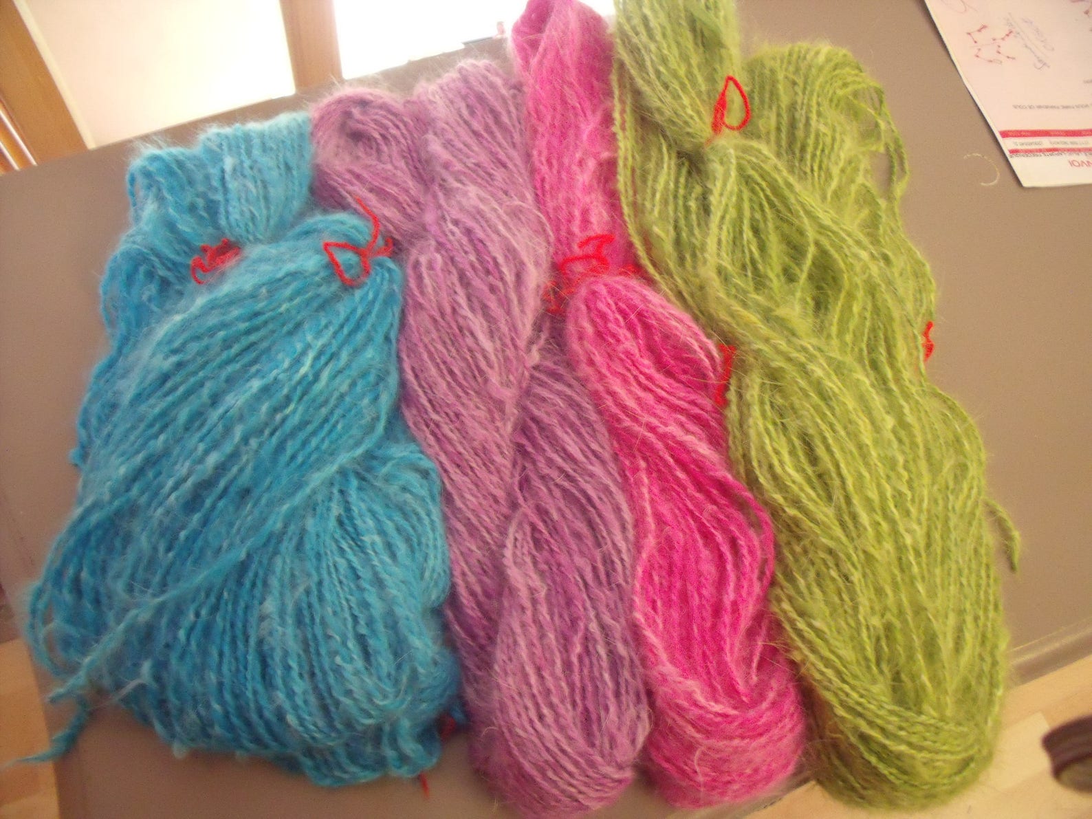 Laine MOYENNE 100% Angora FRANCAIS filée main teinte. - Etsy France