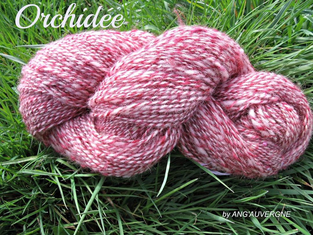 Orchid, Handspun Light-fingering Yarn, Lambswool and Mohair, 130g ...