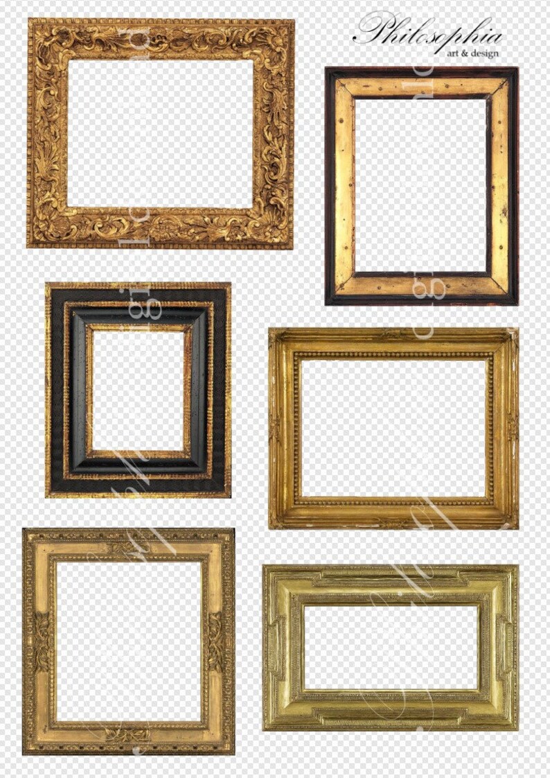 Antique Gold Frames Collection of 17 Digital Download by Philosophia - Etsy