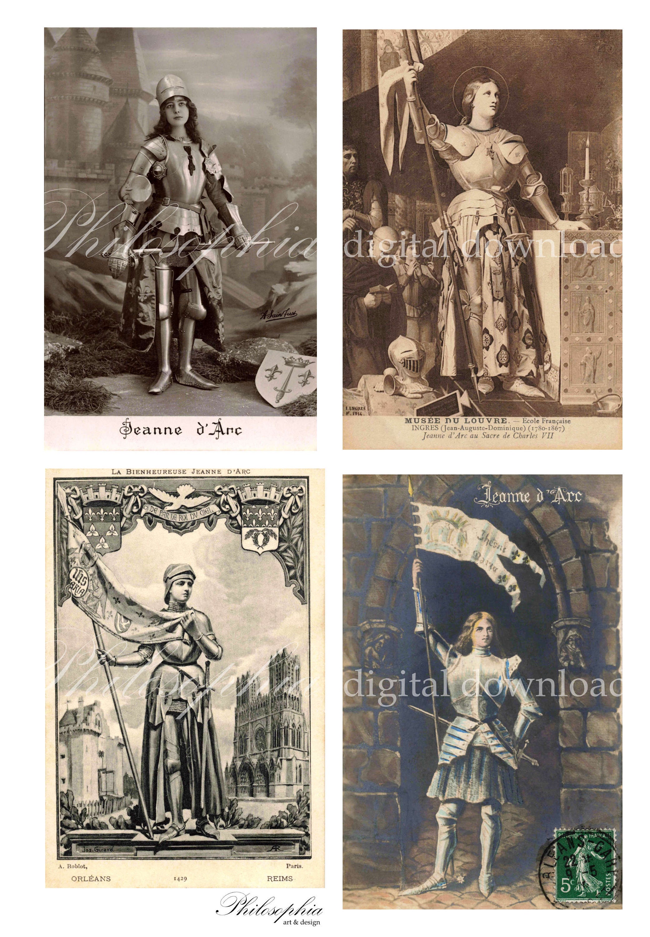Jeanne D'arc - Joan of Arc Antique Prayer and Greeting Cards ...