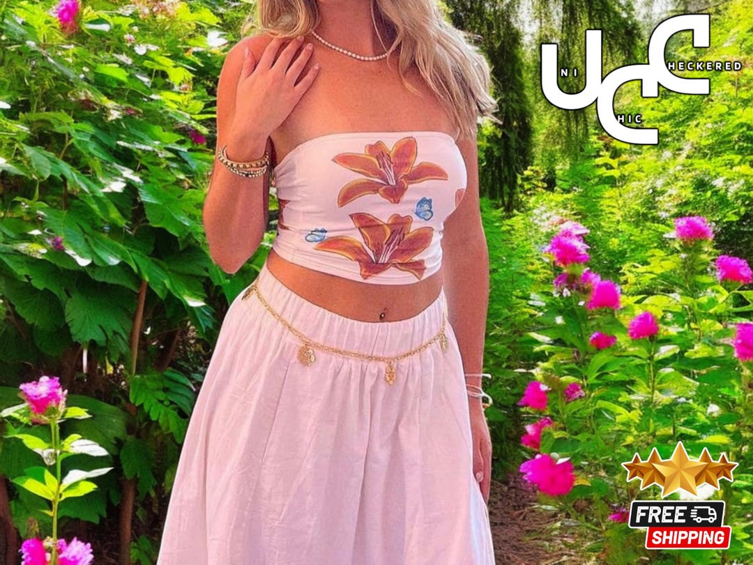Women's Summer Wrap-chest Crop Top | Floral Print Strapless Design ...