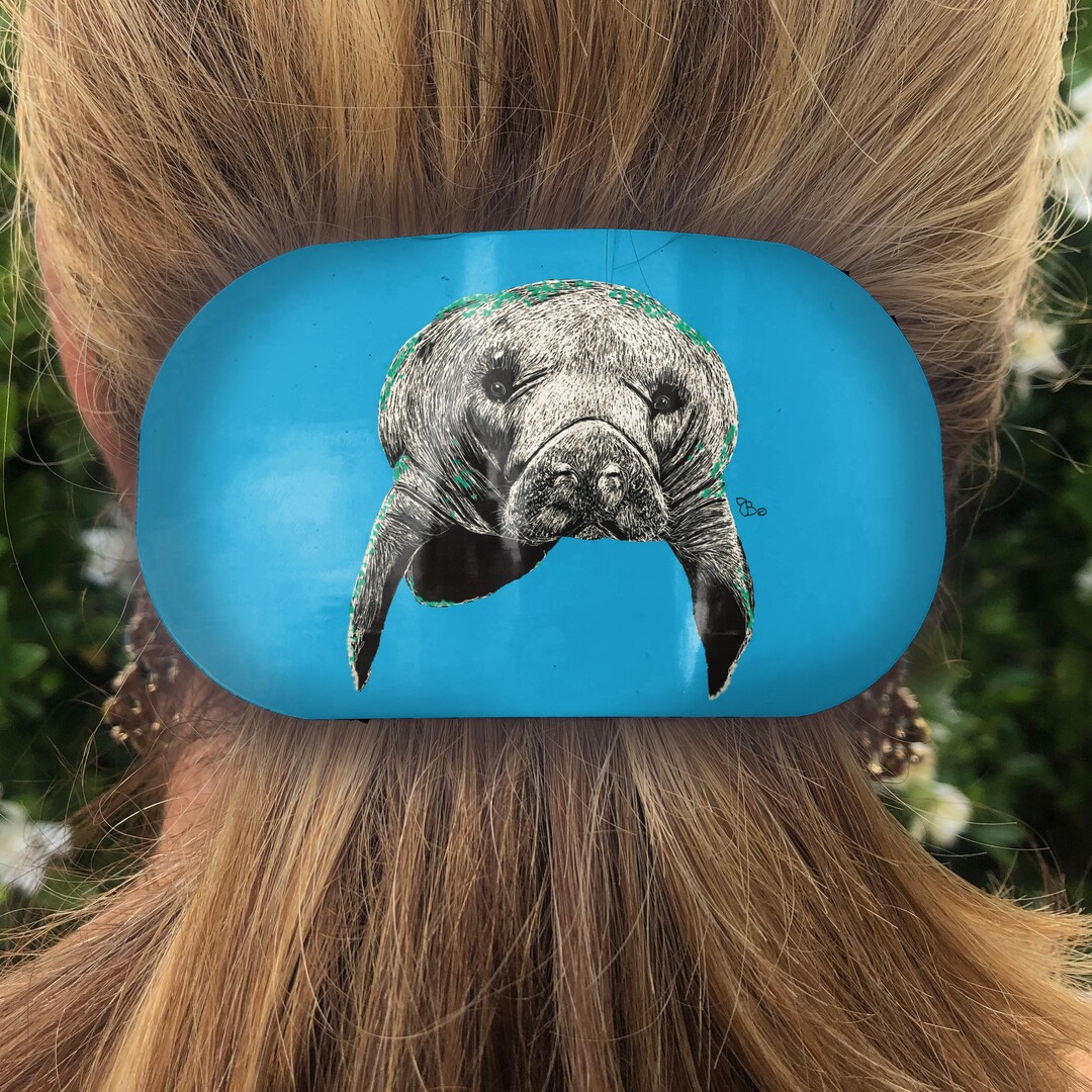 Manatee Art Animal Hair Barrette Metal Lightweight Strong - Etsy