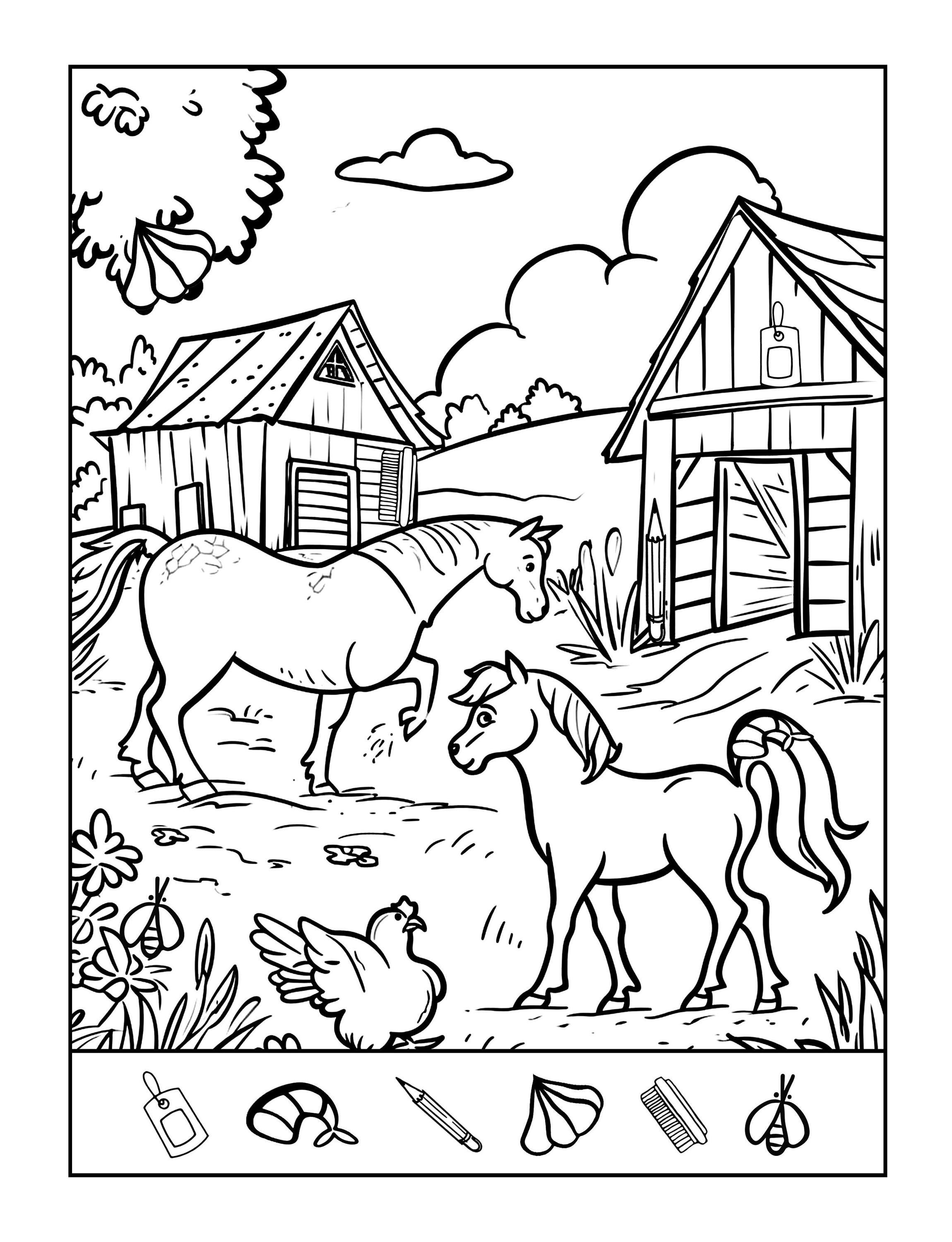 The Best Farm Animal Hidden Pictures Book Pages, Find Hidden Picture ...
