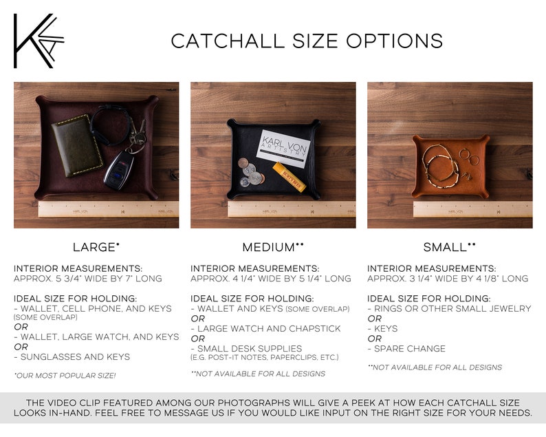 Your Handwriting Leather Catchall custom Catchall | Etsy