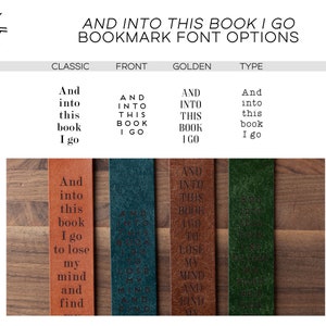 And Into This Book I Go Leather Bookmark custom Leather Bookmark ...