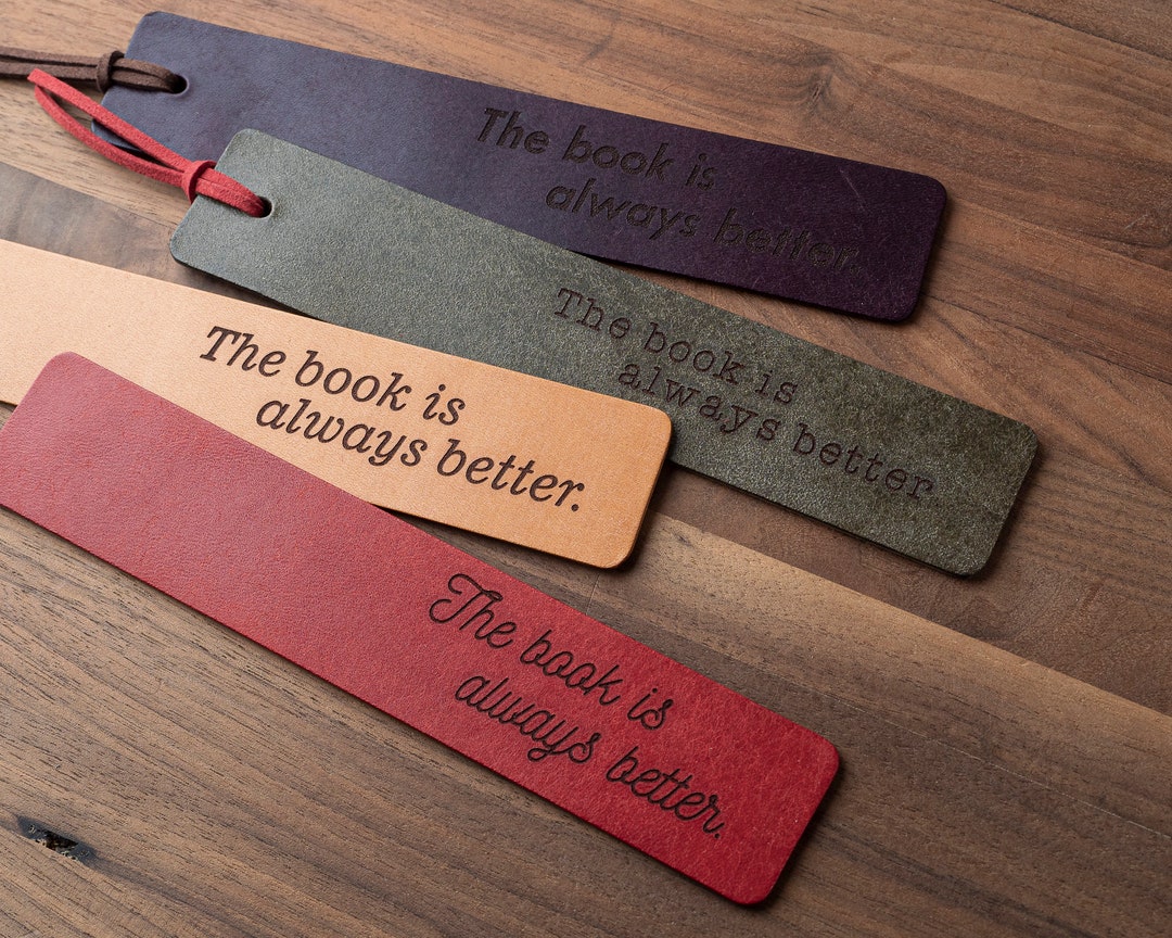 The Book is Always Better Leather Bookmark (custom Leather Bookmark ...