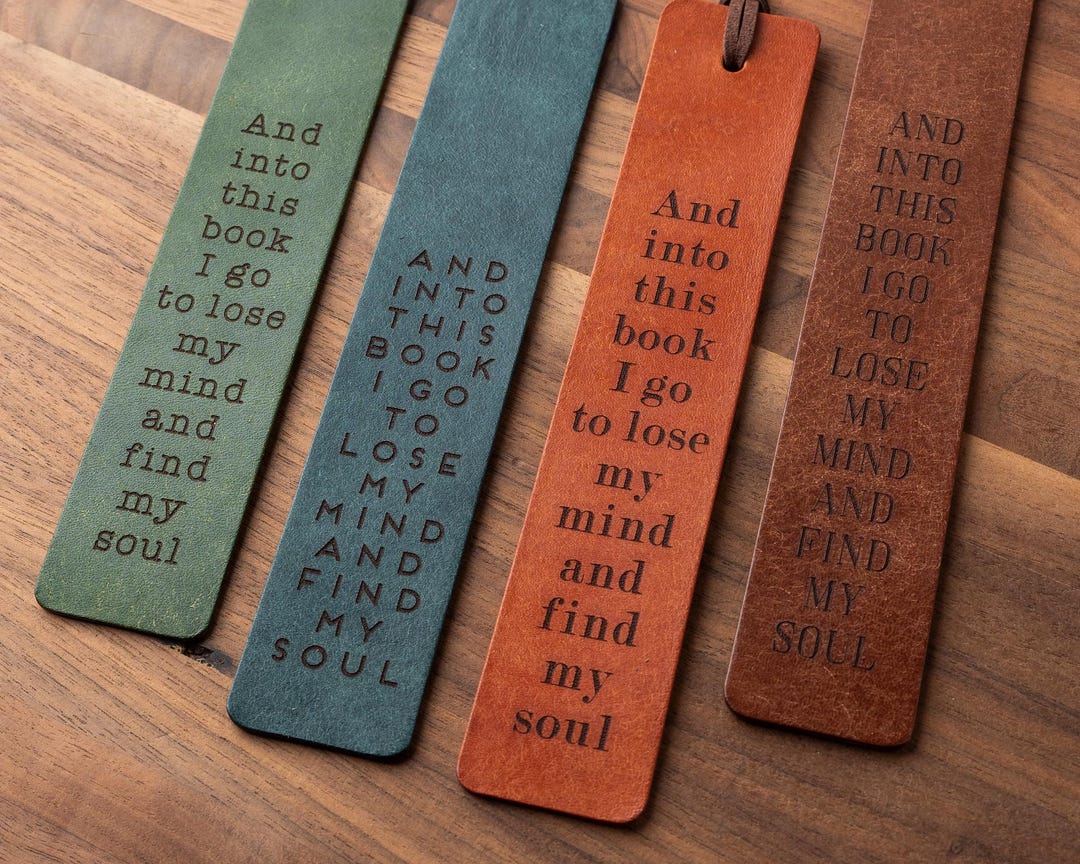 And Into This Book I Go Leather Bookmark (custom Leather Bookmark ...