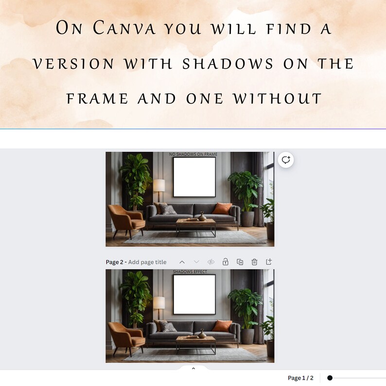 Shadow Overlay, Square Picture Frame Mockup, Photoshop Smart Object ...