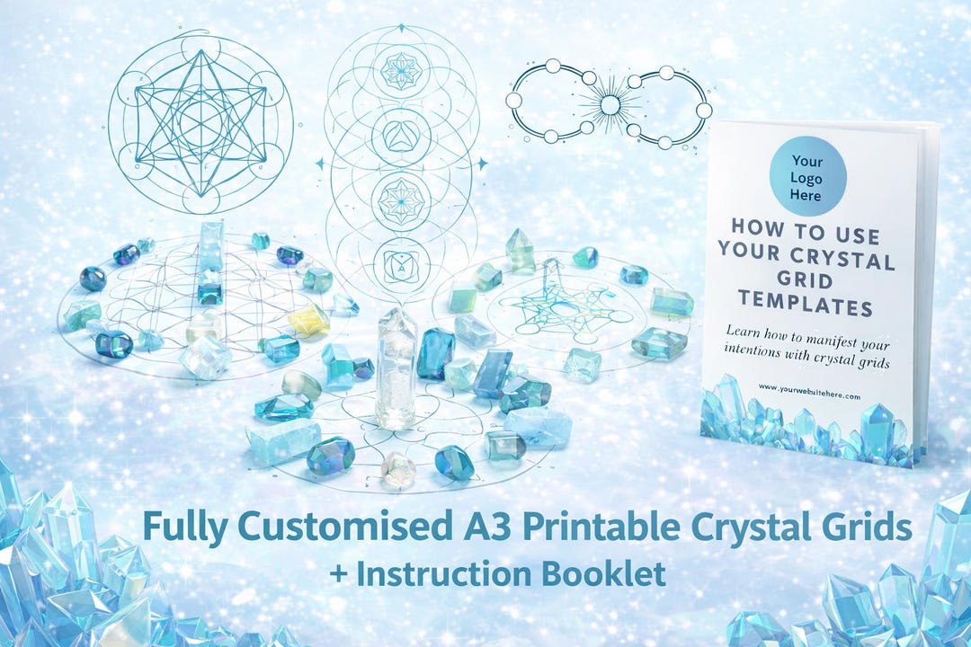 Custom Branded Crystal Grid Printables A3 | Sacred Geometry Grids ...