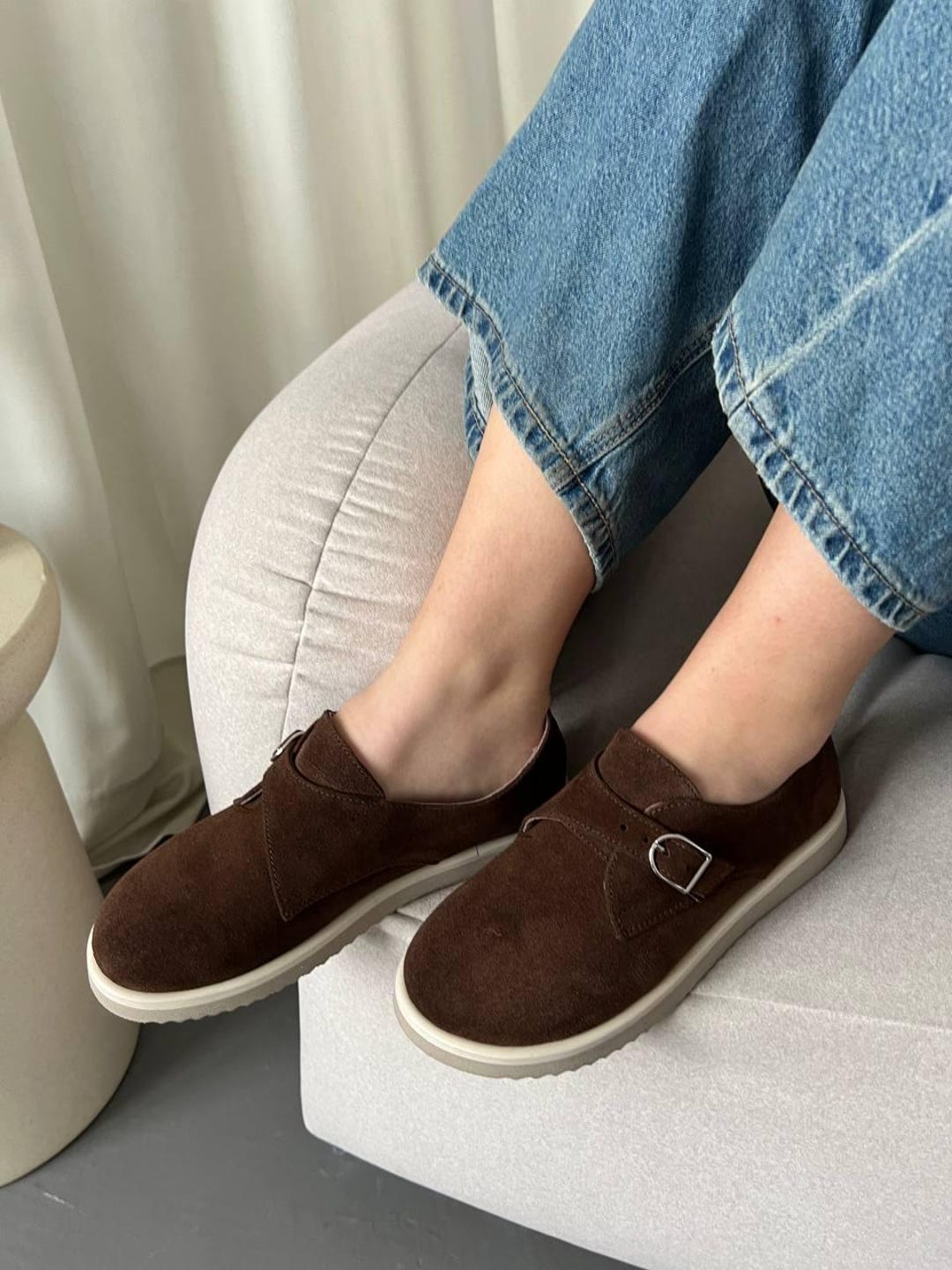 Brown Wide Toe Box Barefoot Loafers Women | Anatomical Zero Drop Shoes ...