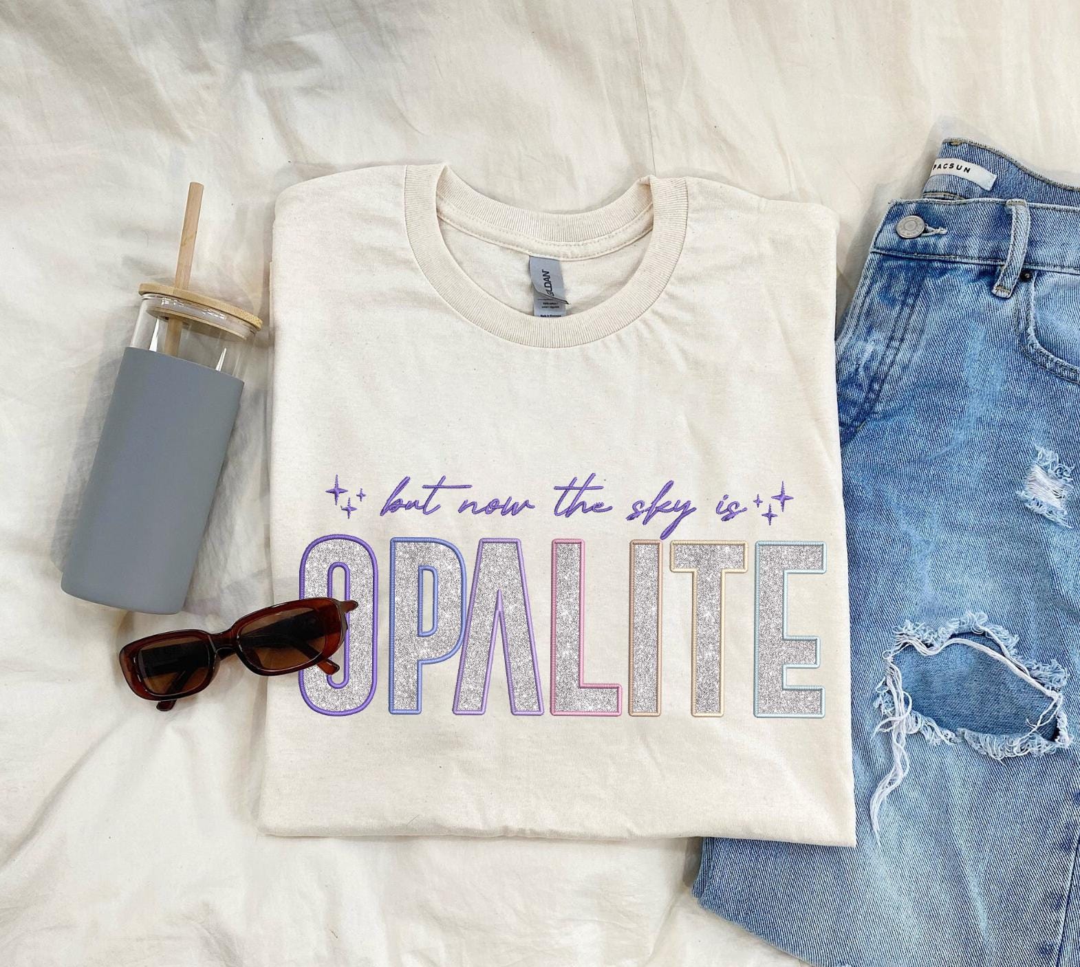 Comfort Colors® Embroidered Opalite Shimmer Crewneck. but Now the Sky ...