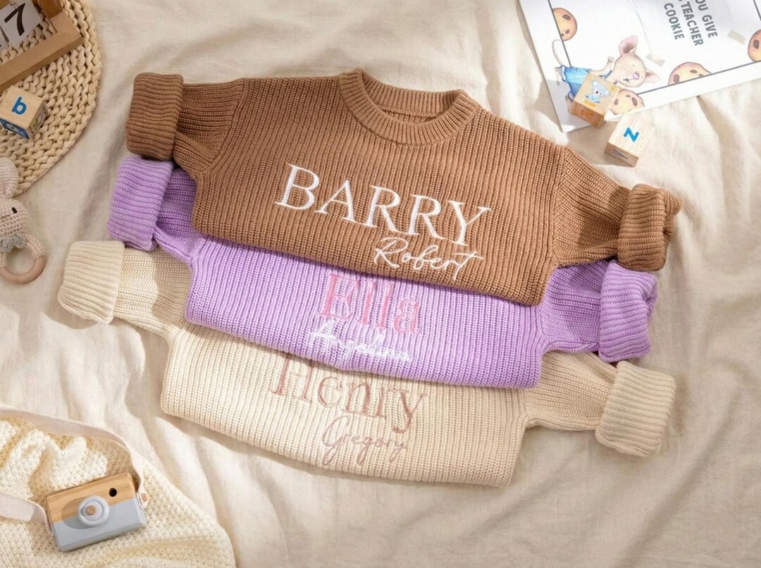 Personalized Embroidered Baby and Toddler Sweater, Gift for Newborn ...