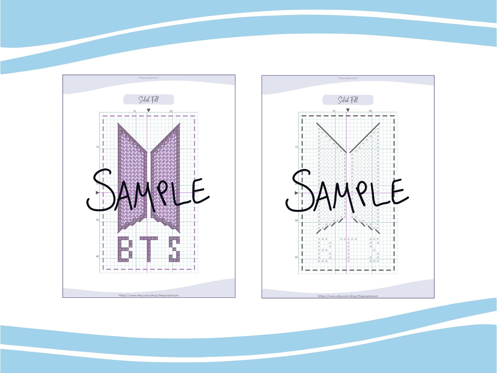 BTS Logo Photocard Cross Stitch Pattern | PDF Instant Download - Etsy