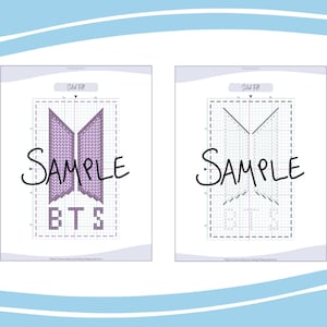 BTS Logo Photocard Cross Stitch Pattern | PDF Instant Download - Etsy