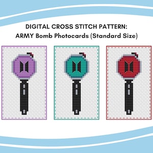 BTS ARMY Bomb Photocard Cross Stitch Pattern | PDF Instant Download - Etsy