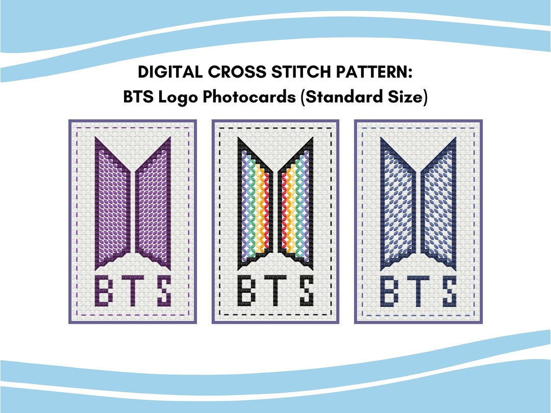 BTS Logo Photocard Cross Stitch Pattern | PDF Instant Download - Etsy