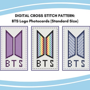 BTS Logo Photocard Cross Stitch Pattern | PDF Instant Download - Etsy