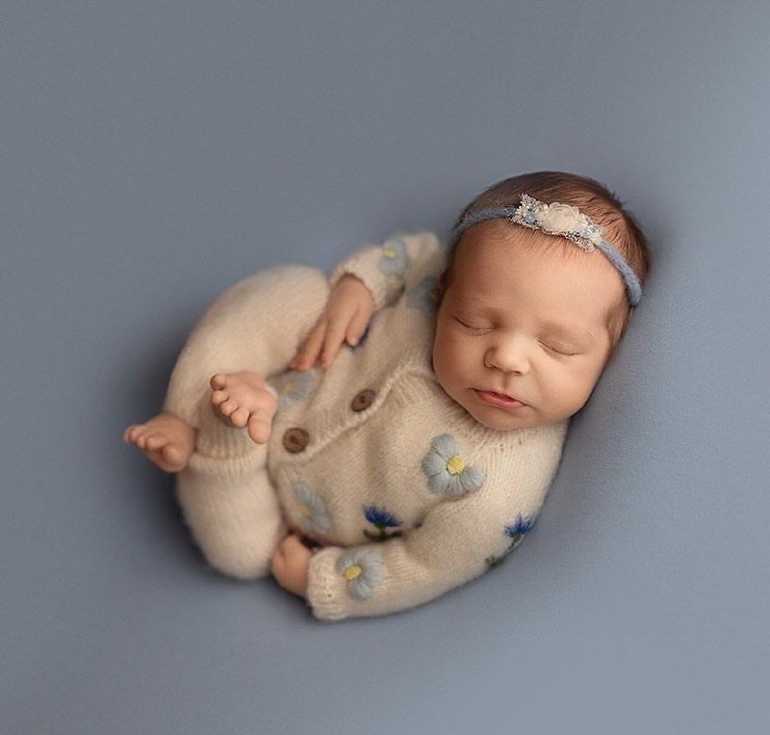 Embroidered Alpaca Wool Baby Set for Newborn Photoshoot - Etsy