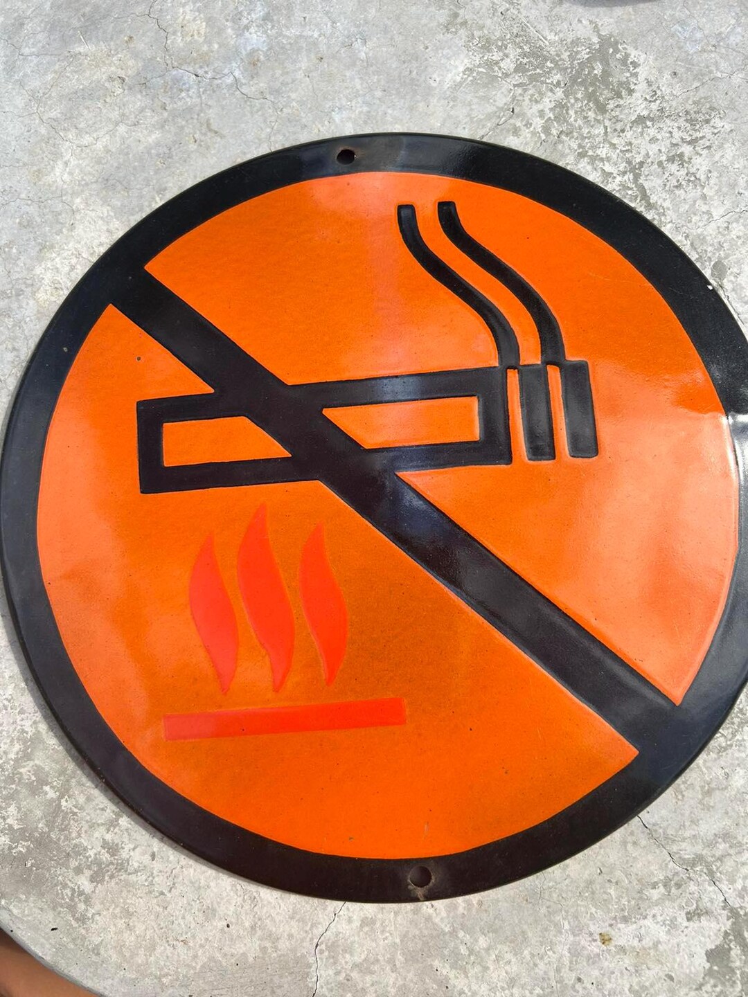 No Smoking and Flammable Fire Hazard Industrial Enamel Sign Vintage ...