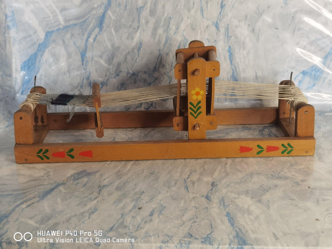 Vintage Tabletop Wooden Loom, Antique Small Loom Hand Loom Weaving ...