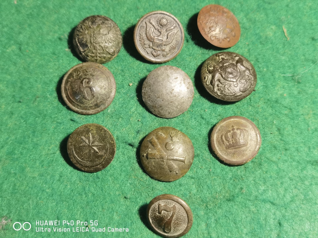 Set of 10 Vintage Military Brass Uniform Buttons Imperial Russia ...