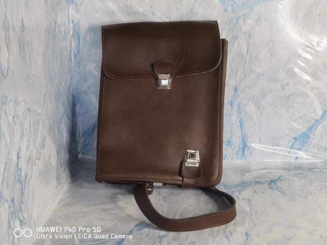 Vintage Bulgarian Military Officer Bag, Brown Faux Leather Map Case - Etsy