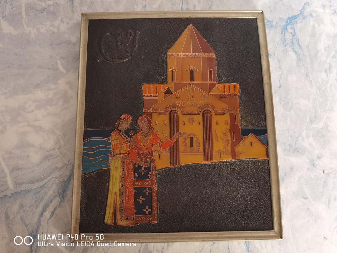 The Legend of Tamar Vintage Embossed Copper Enamel Wall Decoration ...