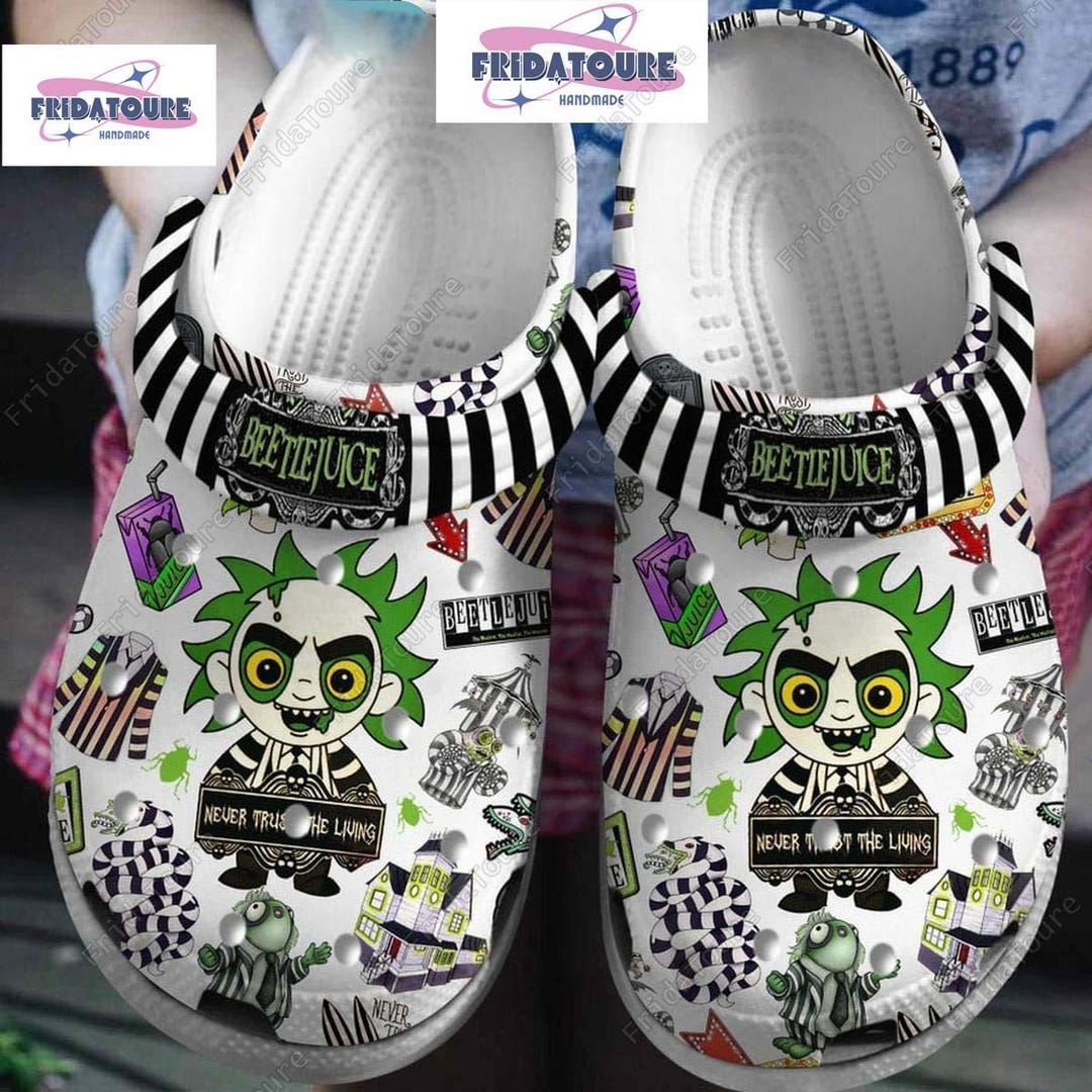 Halloween Beetle Juice Shoes, Never Trust the Livings Sneakers, Ghost ...