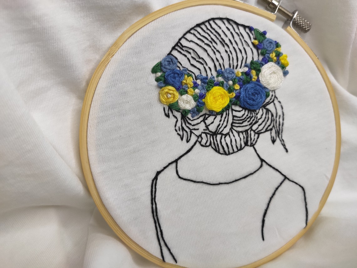 White Cotton T-shirt With Hand Embroidery. T-shirt With Design, Print ...