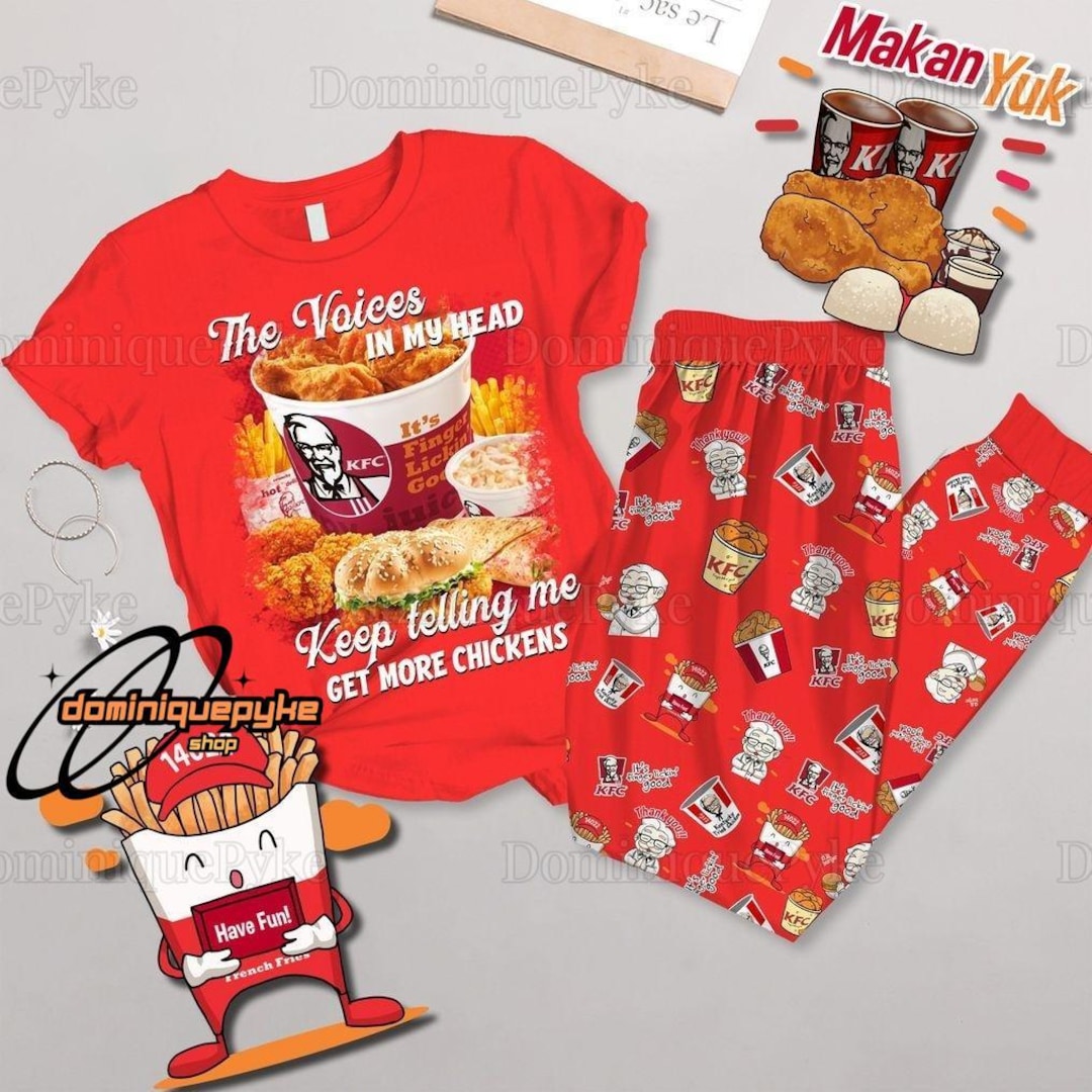 Kfc Shirt, KFC Pajamas, Kfc Pajamas Set, Kfc Pajamas Pants, Fried ...