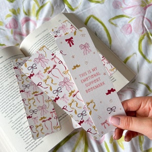 Bows + Emotional Support Bookmark - Girly and Coquette Style - Cute Duo ...