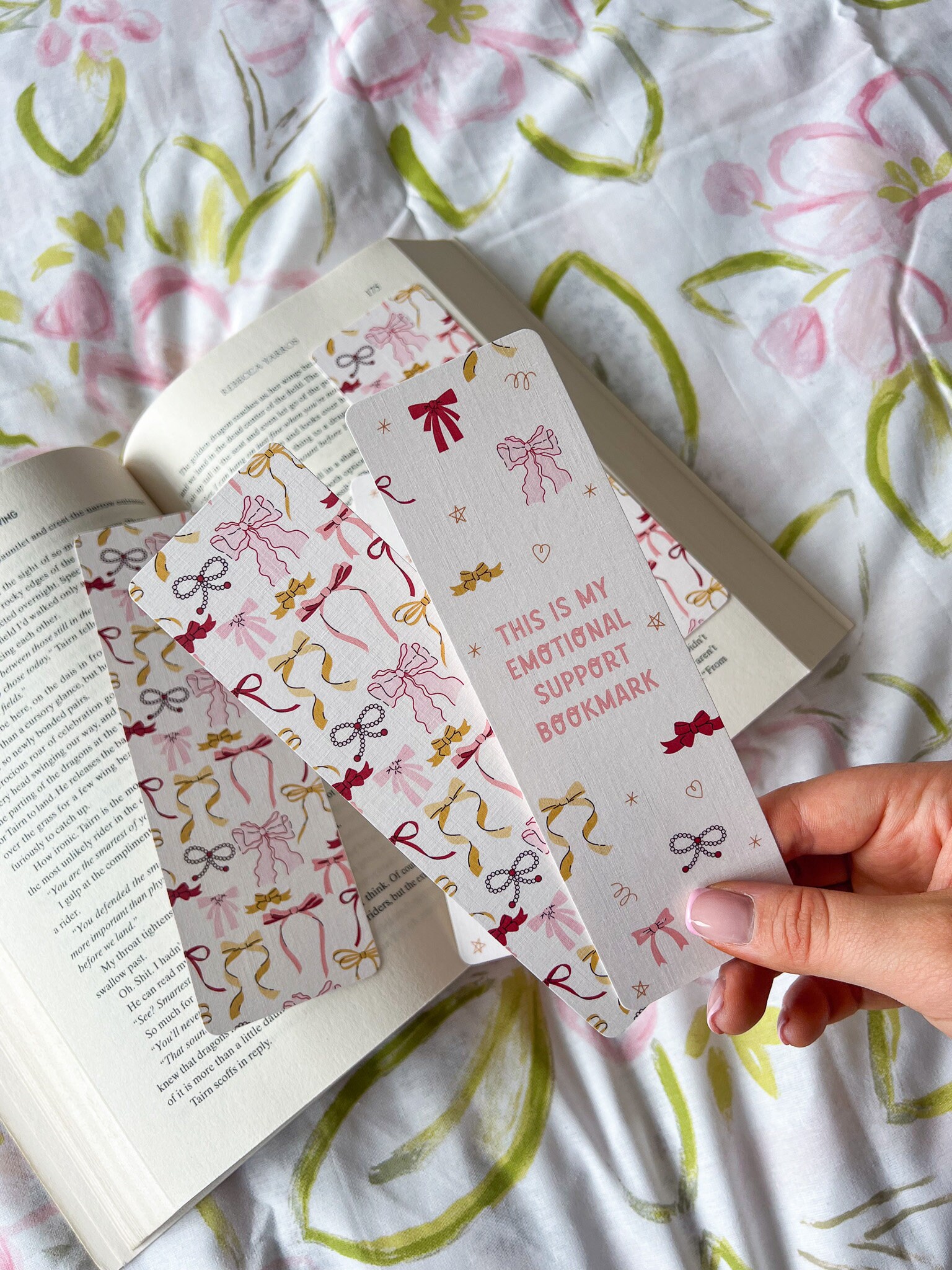 Bows + Emotional Support Bookmark - Girly and Coquette Style - Cute Duo ...