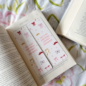 Bows + Emotional Support Bookmark - Girly and Coquette Style - Cute Duo ...