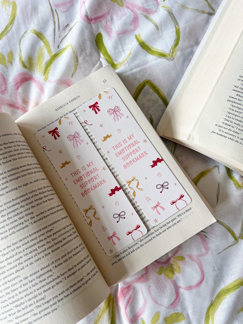 Bows + Emotional Support Bookmark - Girly and Coquette Style - Cute Duo ...