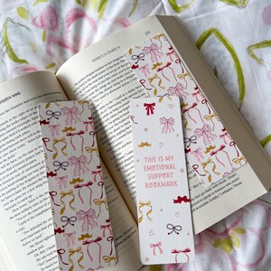 Bows + Emotional Support Bookmark - Girly and Coquette Style - Cute Duo ...