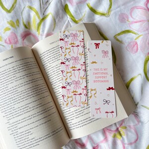 Bows + Emotional Support Bookmark - Girly and Coquette Style - Cute Duo ...