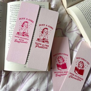 Just A Girl Bookmark - Cute and Girly - Book Obsessed - Multiple Book ...