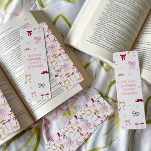 Bows + Emotional Support Bookmark - Girly and Coquette Style - Cute Duo ...