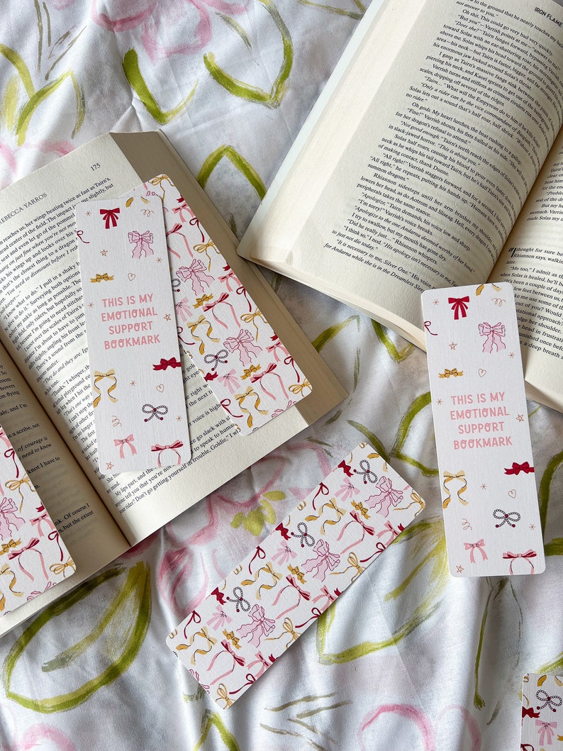 Bows + Emotional Support Bookmark - Girly and Coquette Style - Cute Duo ...