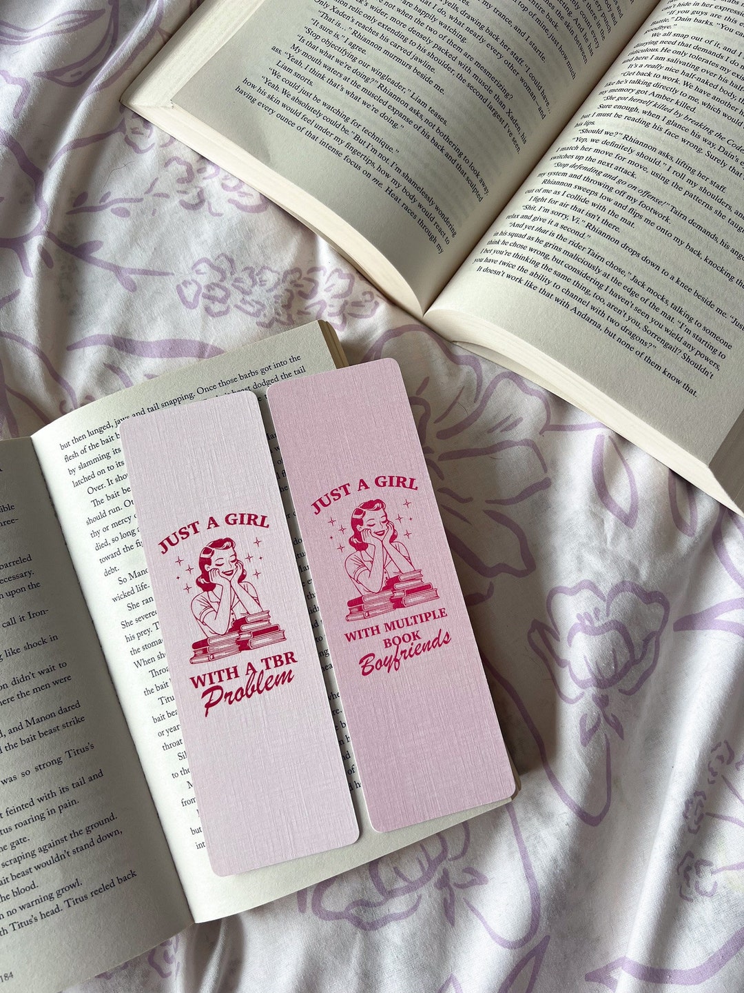 Just A Girl Bookmark - Cute and Girly - Book Obsessed - Multiple Book ...